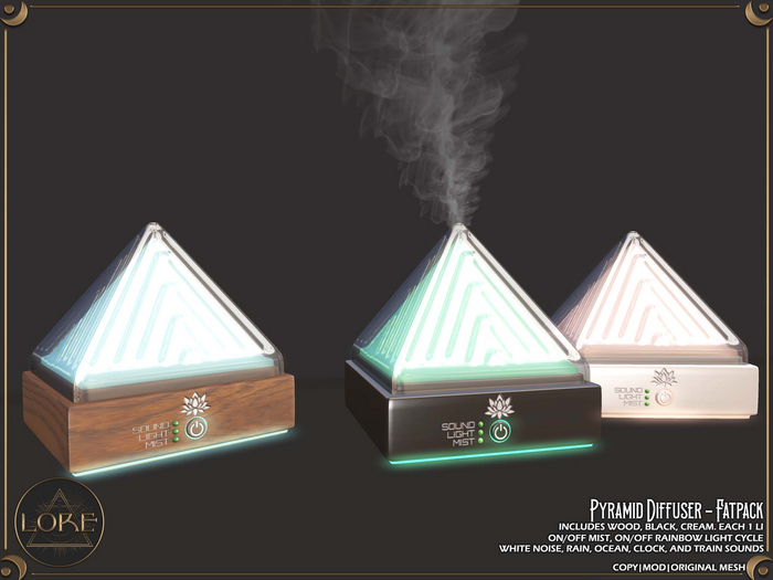Second Life Marketplace - LORE Pyramid Diffuser [fatpack]